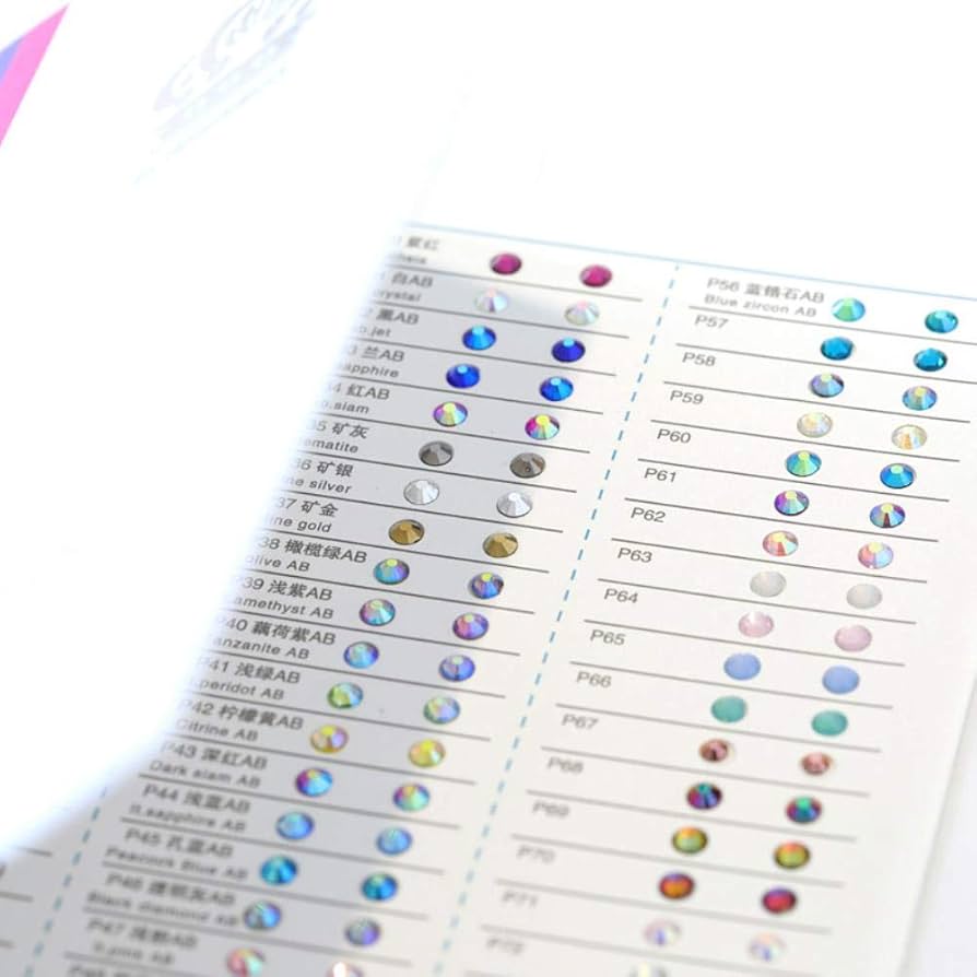 Hot Fix Rhinestone Color Chart
