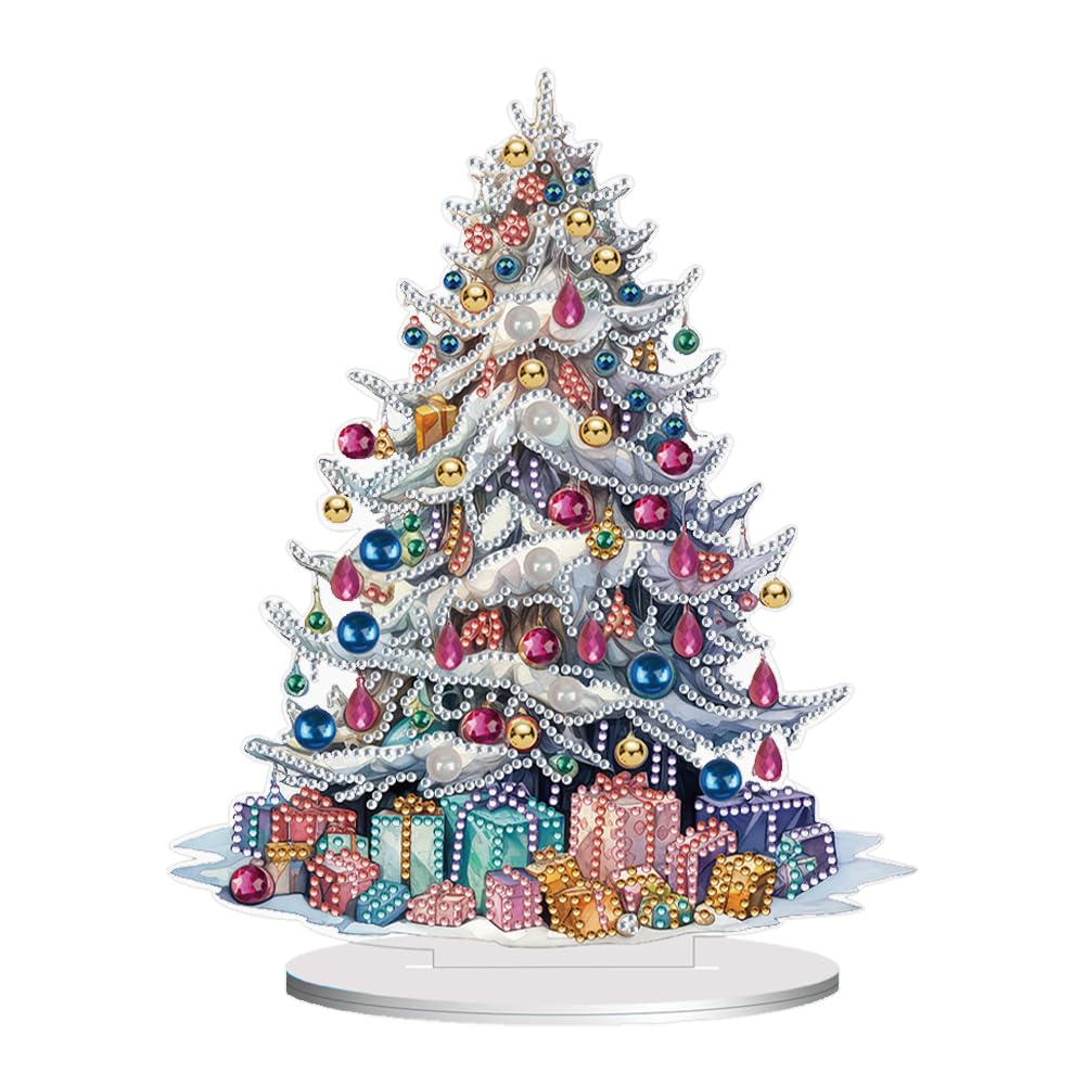 SPEPROECO Christmas Tree Table Ornaments DIY Diamond Painting Kits,9D ...