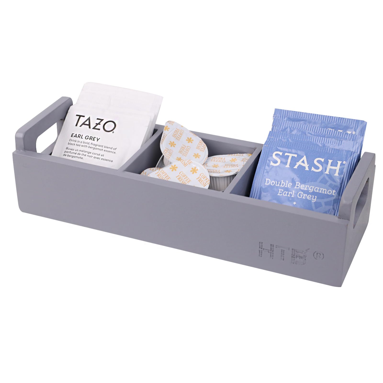 Snapklik.com : Slim Tea Bag Organizer By HTB, Grey 3 Compartments Tea ...