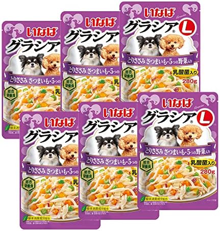 Amazon.co.jp: いなば グラシアL とりささみ さつまいも・5つの野菜入り 280g 6個セット : ペット用品
