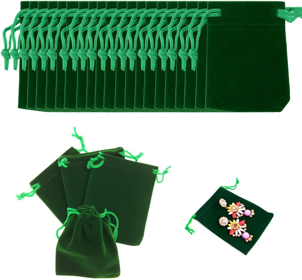 Amazon.com: AKOAK 50 Pcs 5 x 7cm Velvet Drawstring Bag, Small Jewelry ...