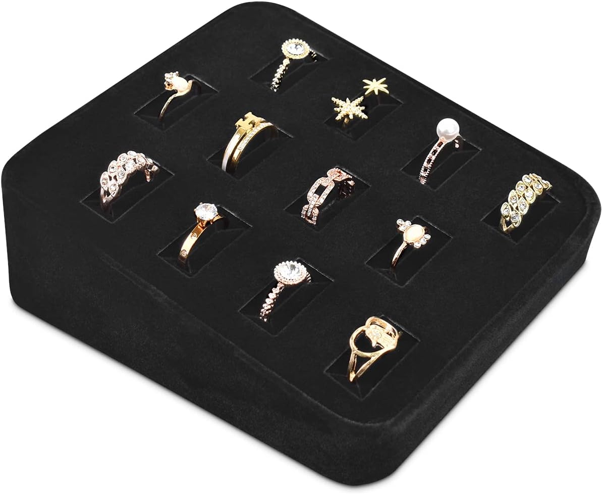Amazon.com: MOOCA 12 Slots Ring Tray Display, Slotted Ring Showcase ...