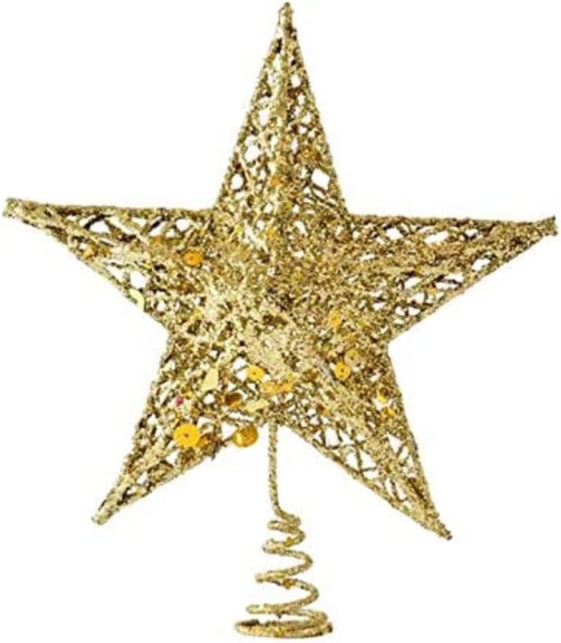 Christmas Tree Star-Shaped Topper Iron Glitter - 15cm Christmas ...