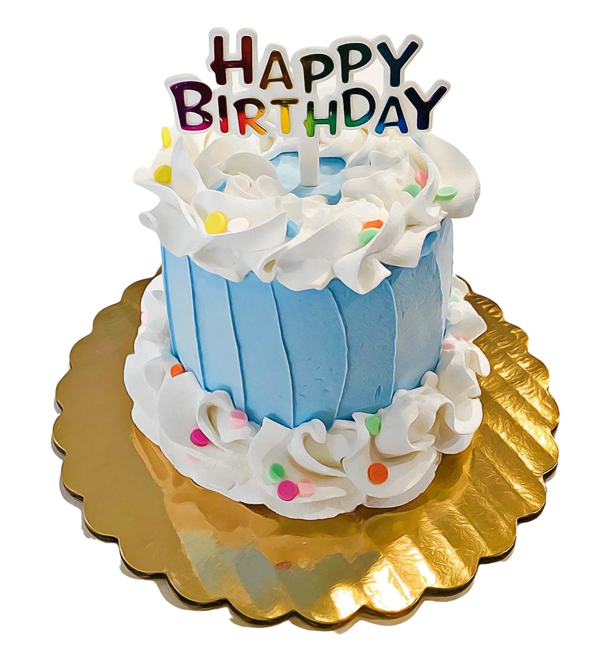 Amazon.com: Fake Cake Blue Mini Birthday Cake Handmade by Dezicakes ...