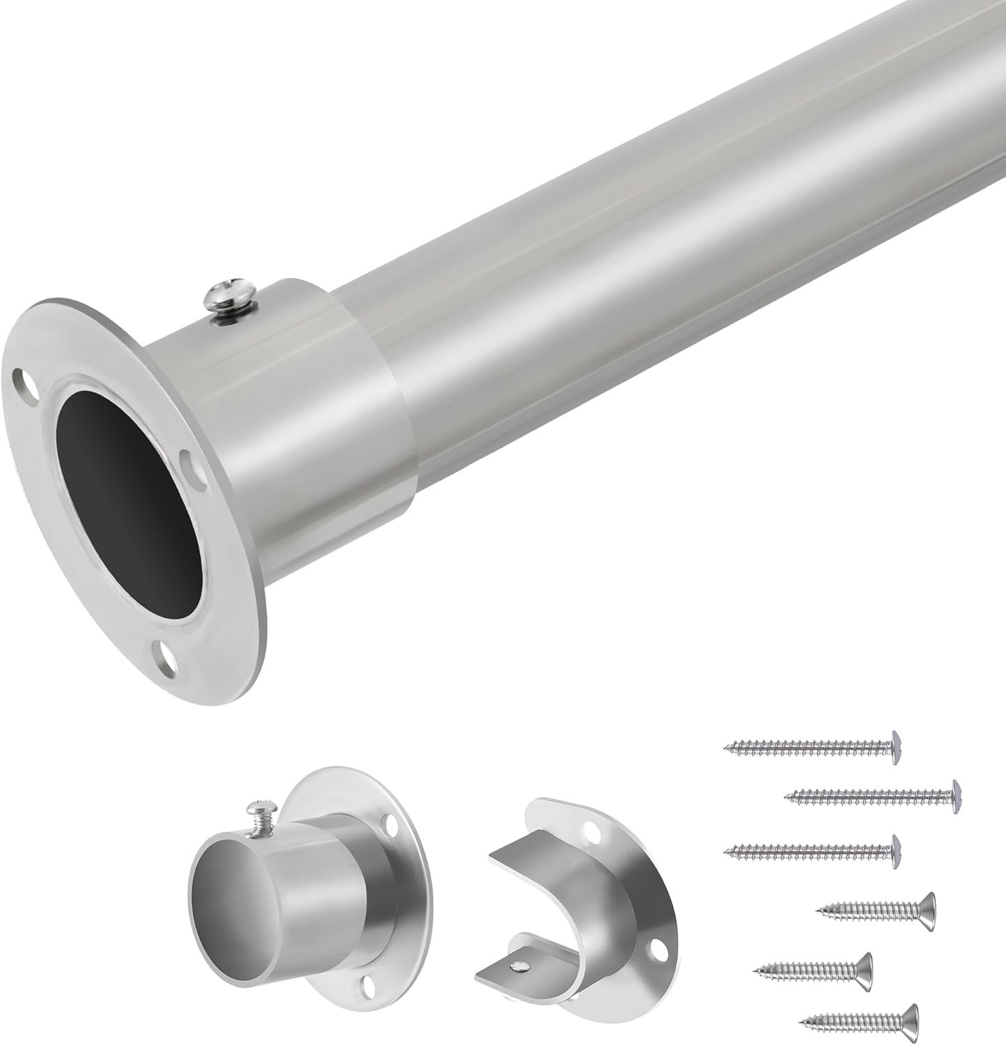 32mm Wardrobe Rail, Heavy Duty Silver Stainless Steel Retractable ...