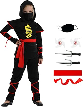 Amazon.com: Bad boy league Girls Ninja Costume Ninja Deluxe Girl ...