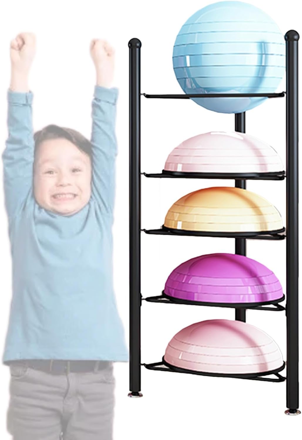 Amazon.com: LSMKKA Exercise Ball Storage Rack, Stability Yoga Balls ...
