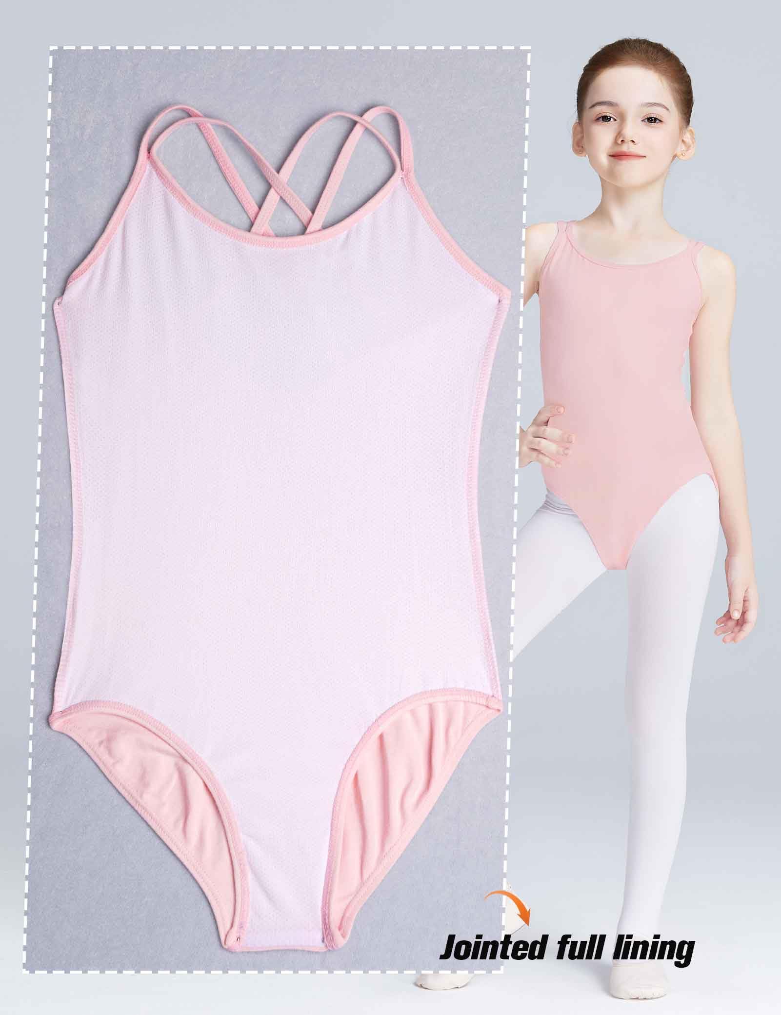 Snapklik.com : Daydance Lined Pink Dance Leotards For Girls