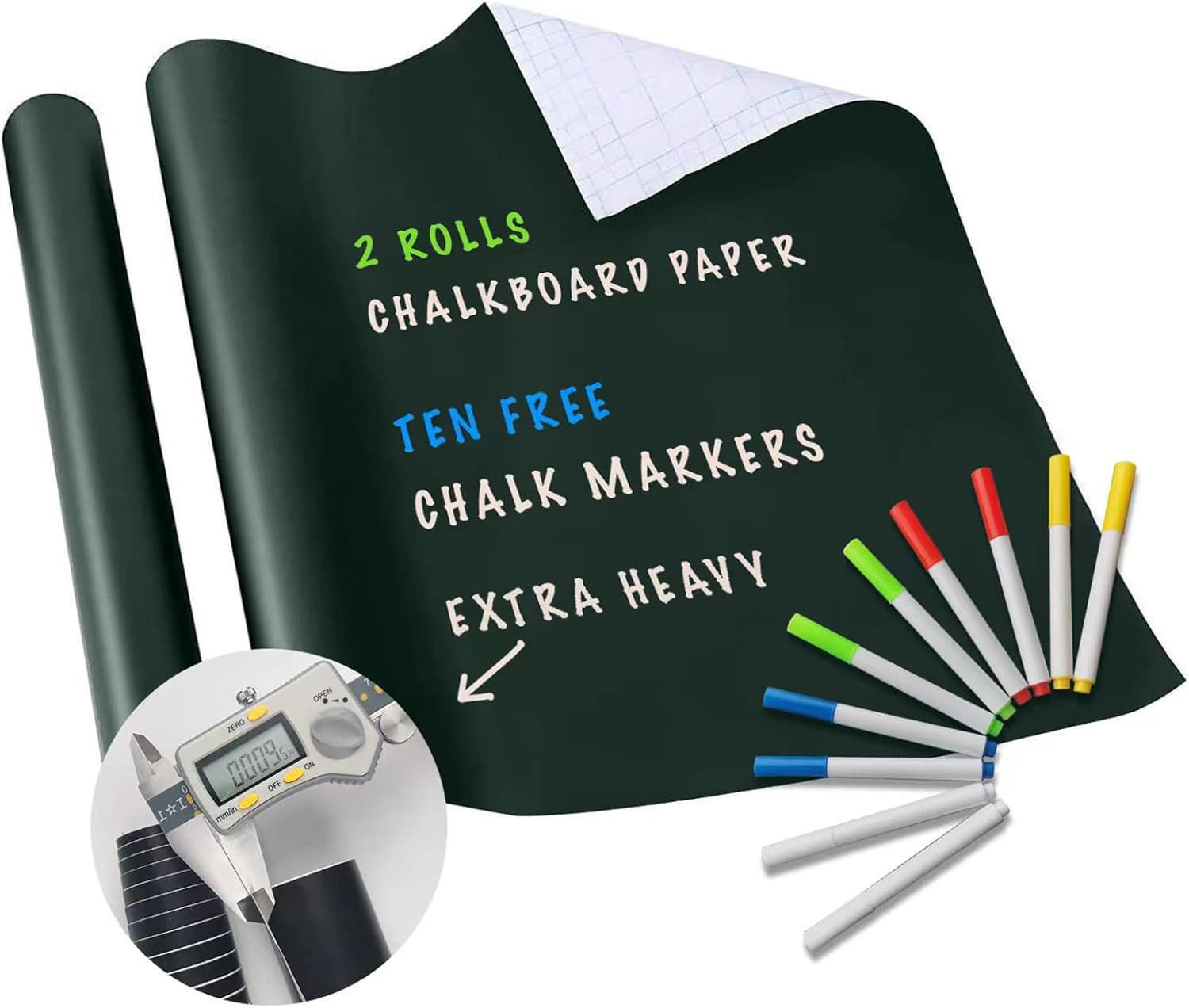 Amazon.com : Self Adhesive Chalkboard 2 Rolls 17.71" X 78.7"(19.36 Feet ...