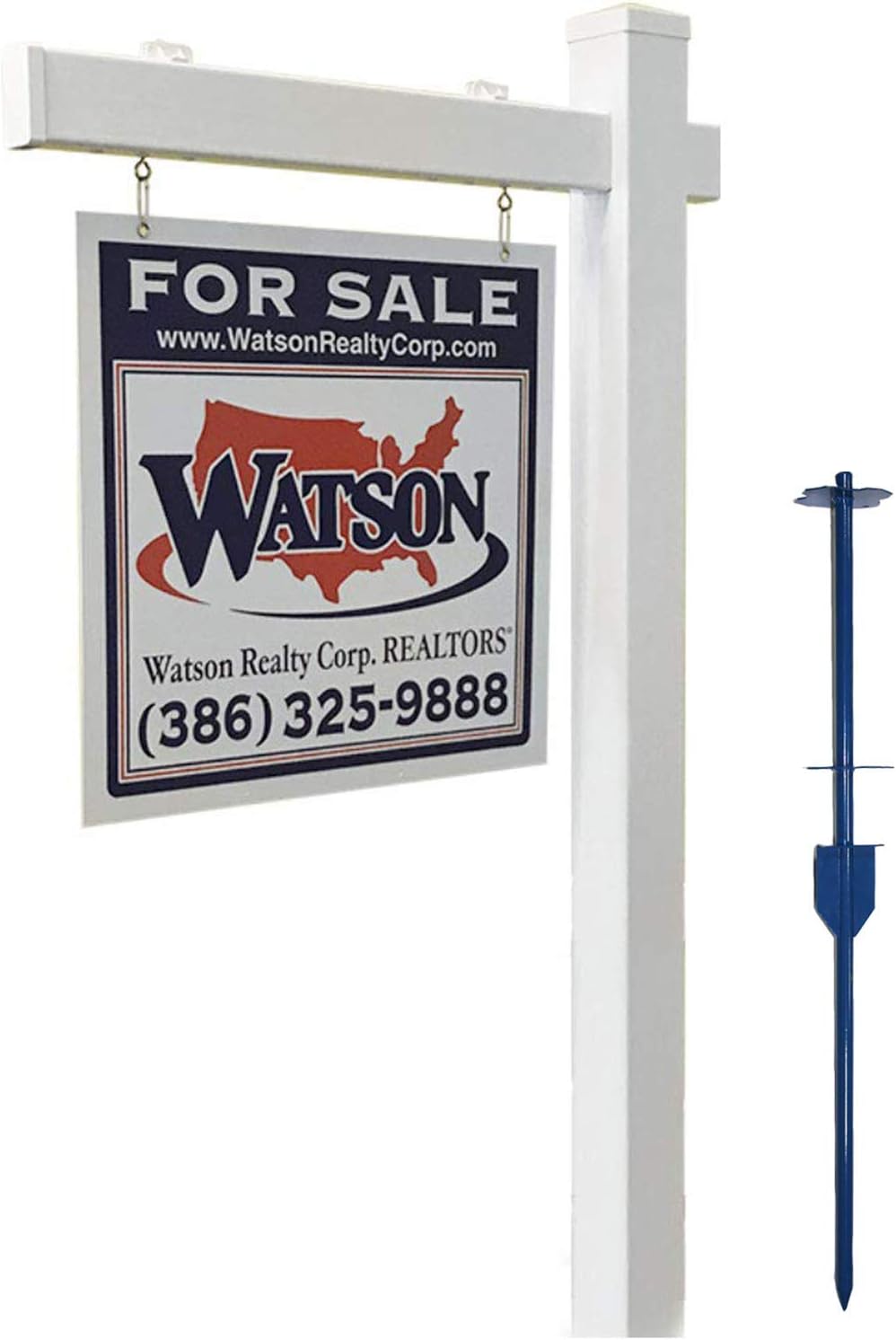 Amazon.com : Real Estate Sign Post-Double Posts 2 Cross Arms 2 Metal ...