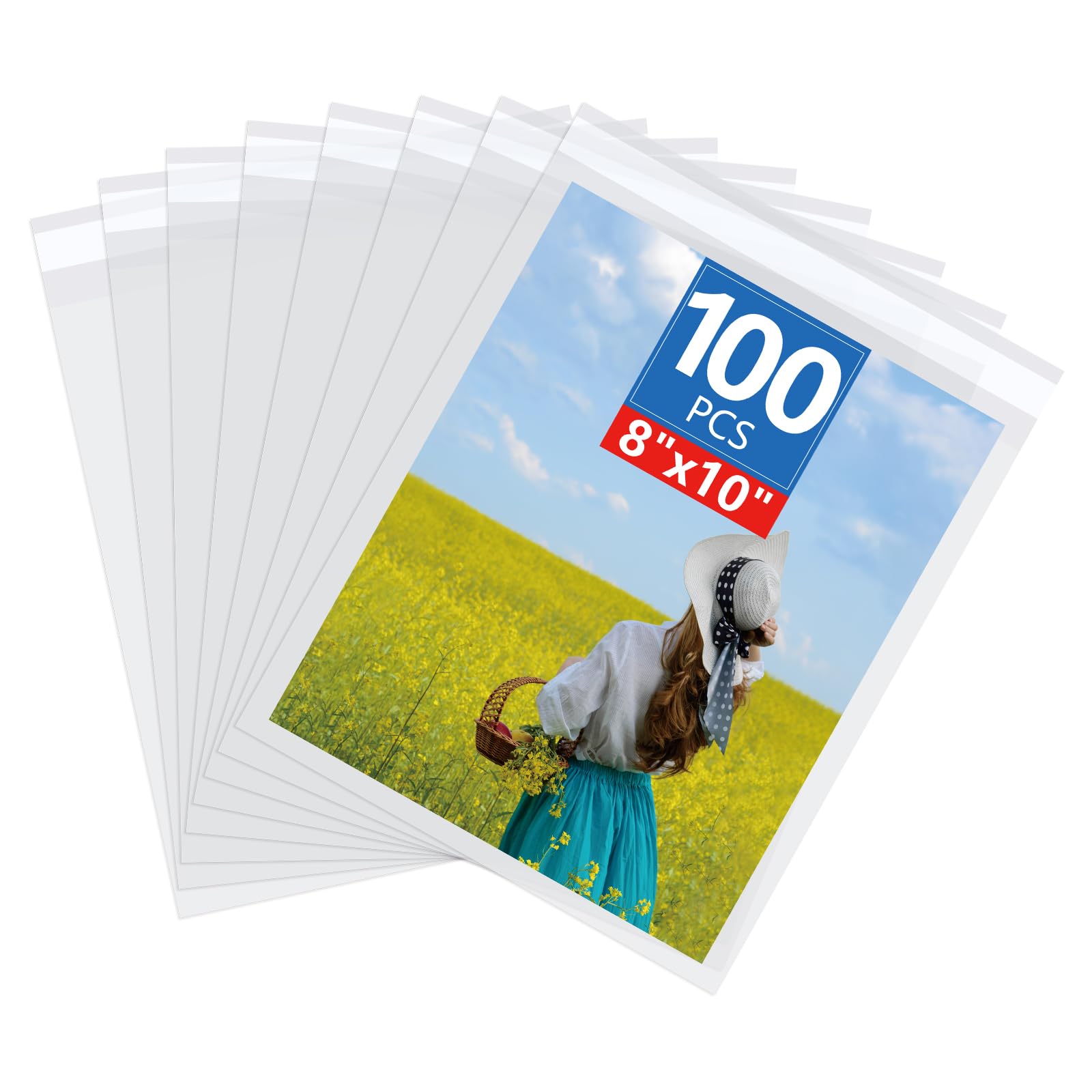 Amazon.com: 100 Count Acid-Free Clear Plastic Bags, Self Seal Crystal ...