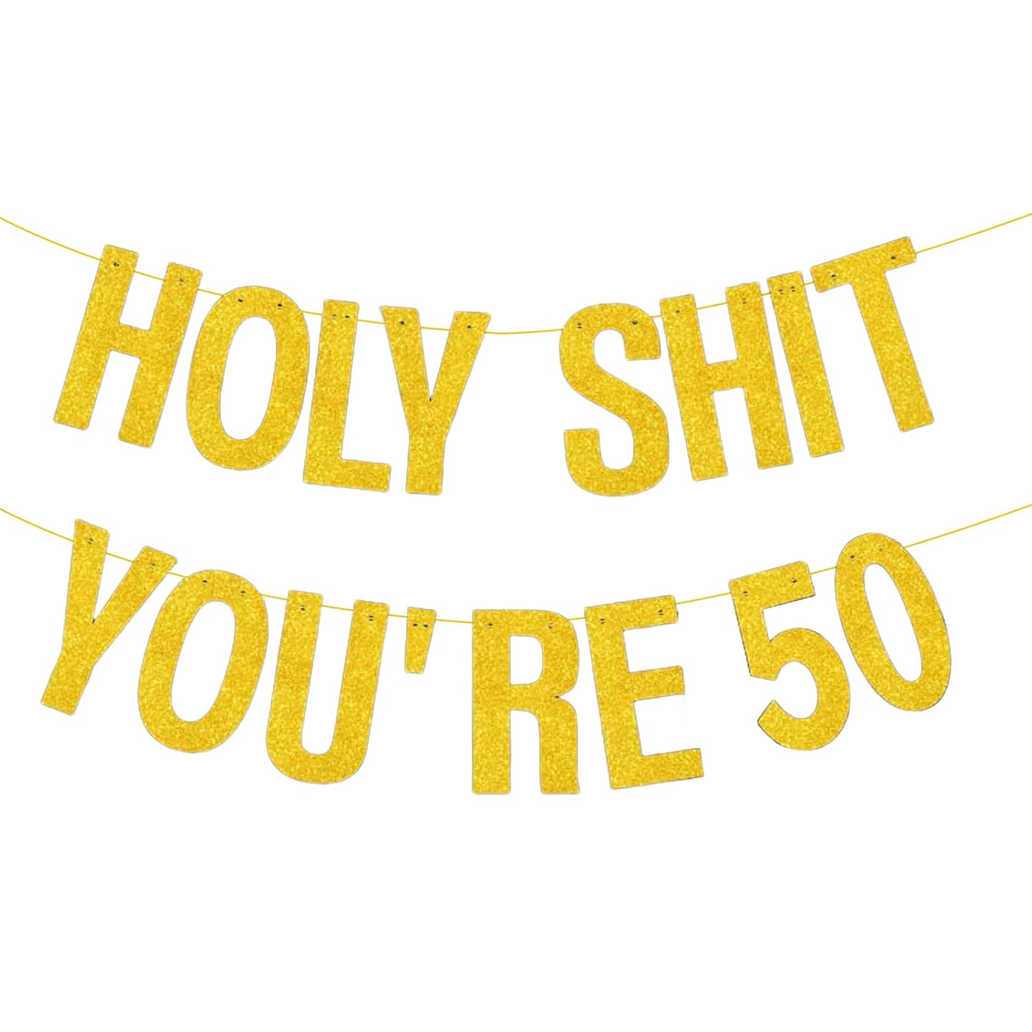 YQWIN 50th Birthday Decorations Banner for Women Men Funny Birthday ...