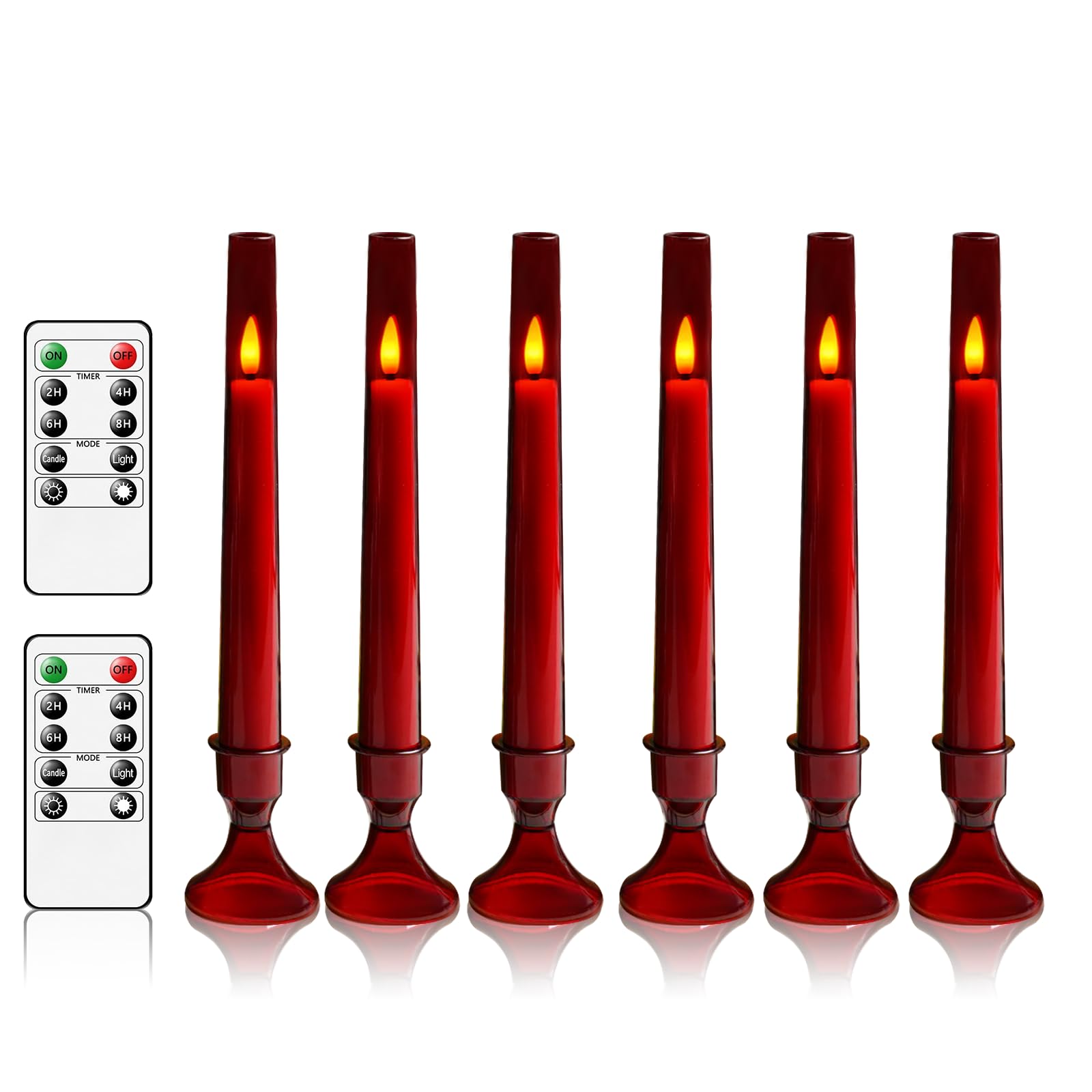 Amazon.com: kakoya Upgraded Flameless Taper Candles with Remote,6 PC ...