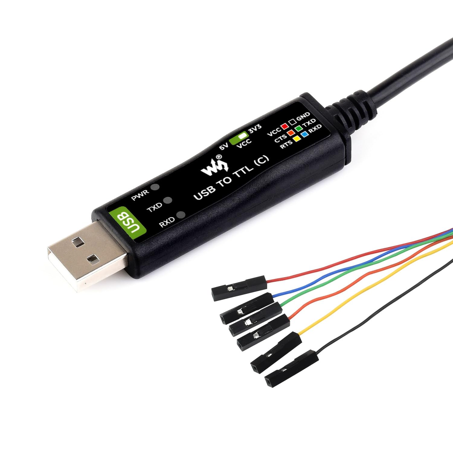 Waveshare Industrial USB TO TTL (C) 6pin Serial Cable, FT232RNL Chip ...