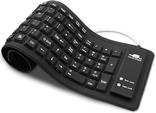 HELZOI Flexible Keyboard, Waterproof Foldable Portable Soft Silicone ...