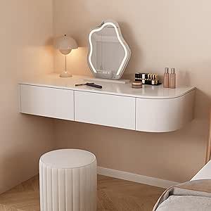 Amazon.com - Wall Mounted Floating Vanity Desk with Drawer - Modern ...