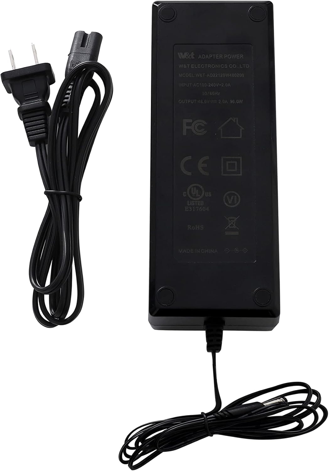 Amazon.com : W&t 48V 2A Power Supply Adapter AC 100-240V to DC 48V 2A ...