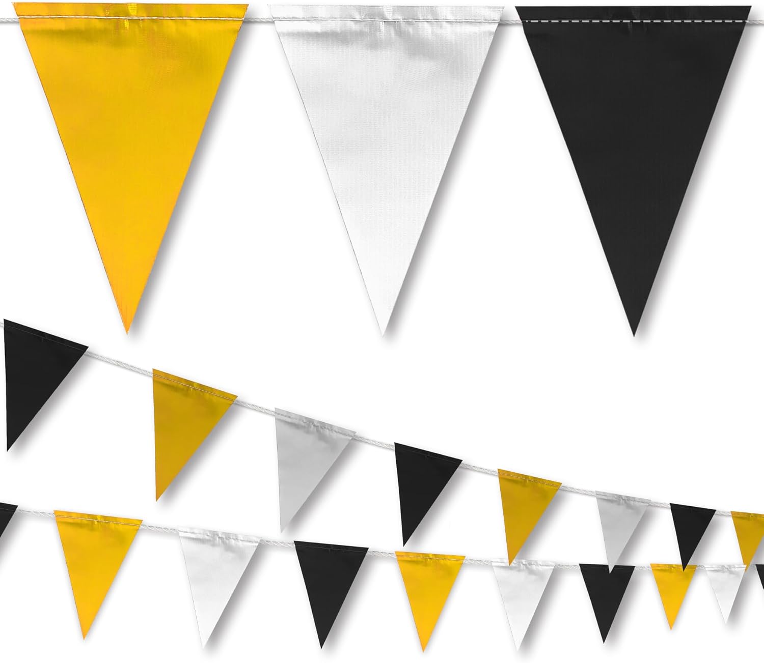 Amazon.com: NACARUM Yellow & White & Black Pennant Banner Flags | OSHA ...