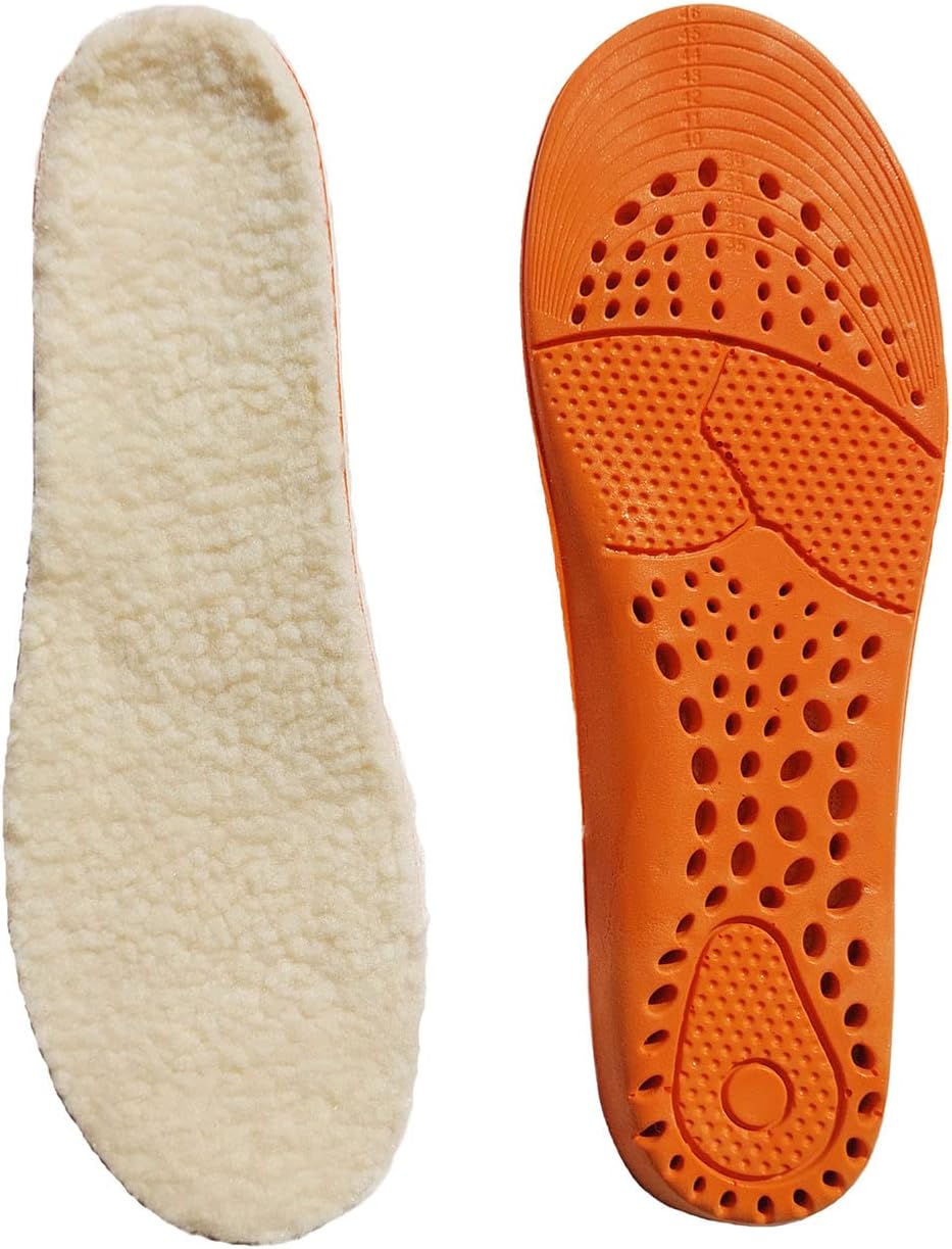 VivoFoot Warm Lambwool Insoles for Winter, Thick Fleece Inserts with ...