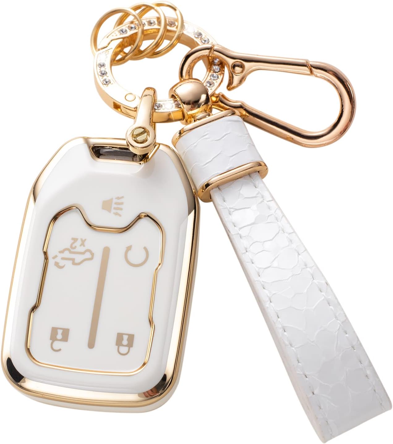 Amazon.com: CACARLIKE for GMC Key Fob Cover with GM Keychain, Car Key ...