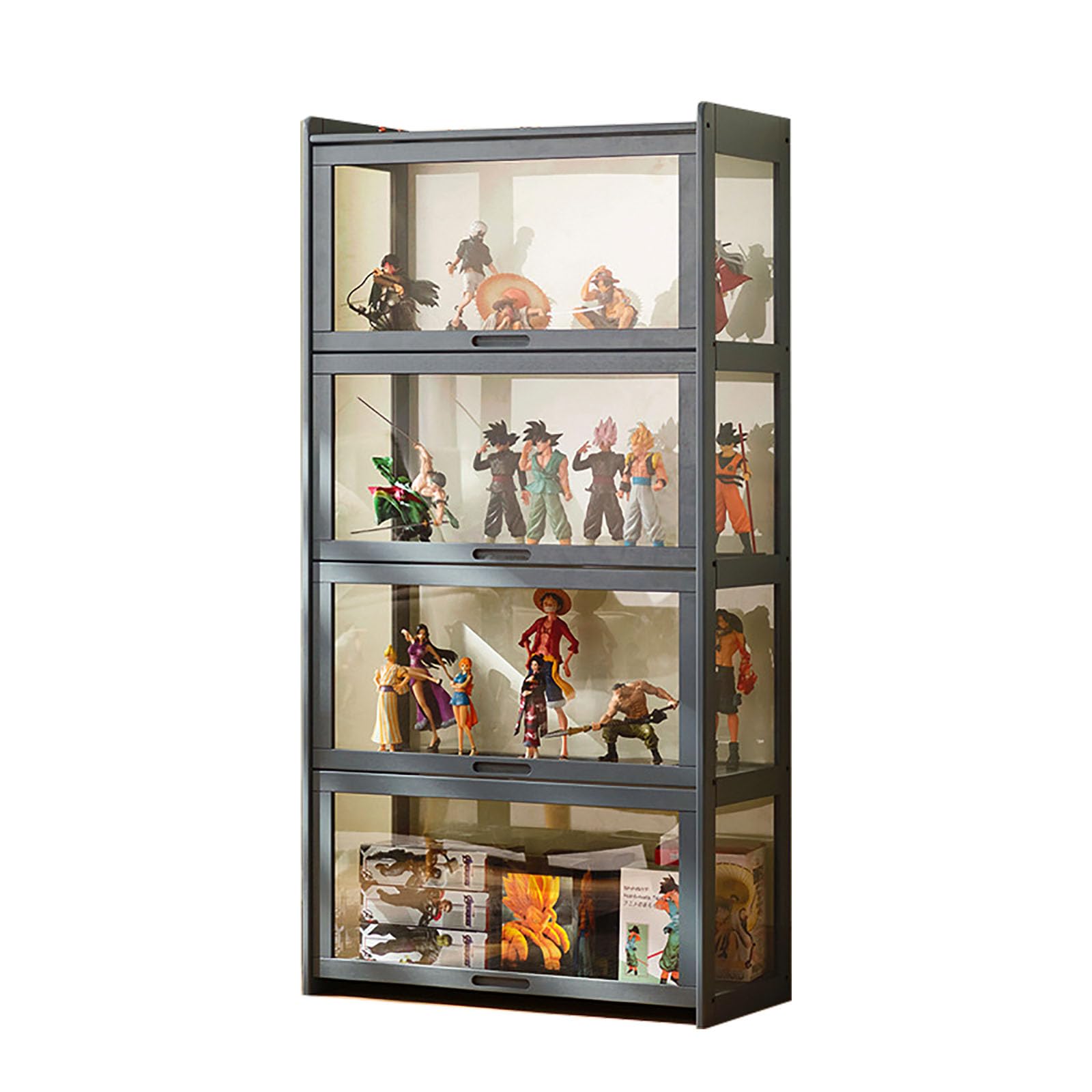 Curio Display Cabinet Storage Cabinet With 5 Tier Storage Shelves ...