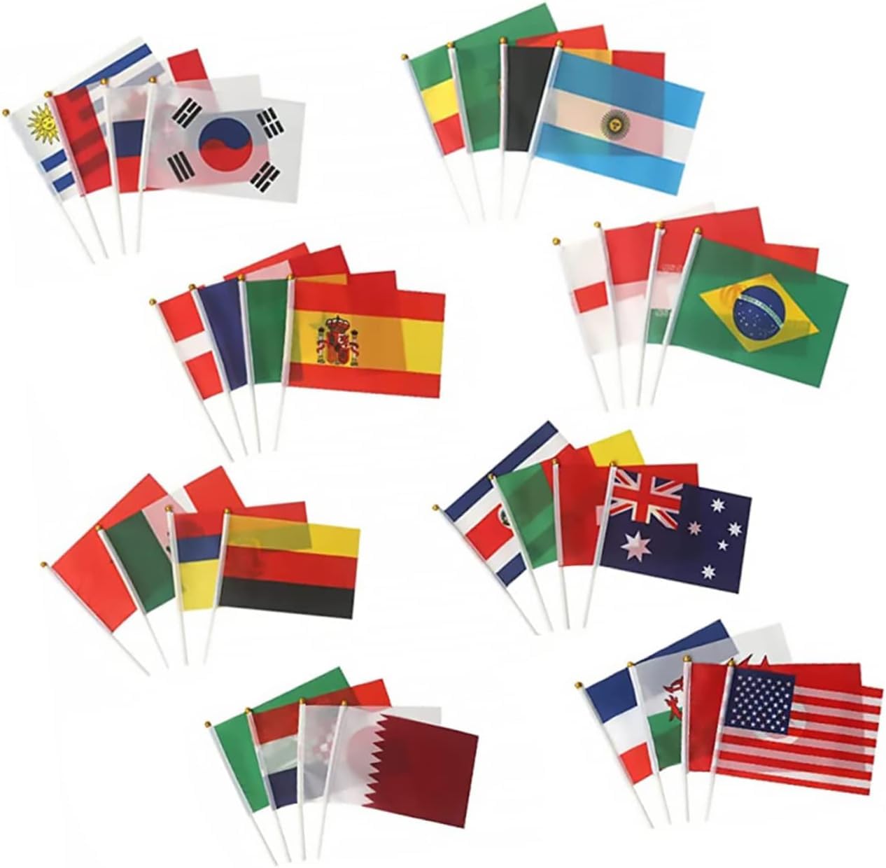 32pcs Hand Held Flags on Stick,Small Mini International World Country ...