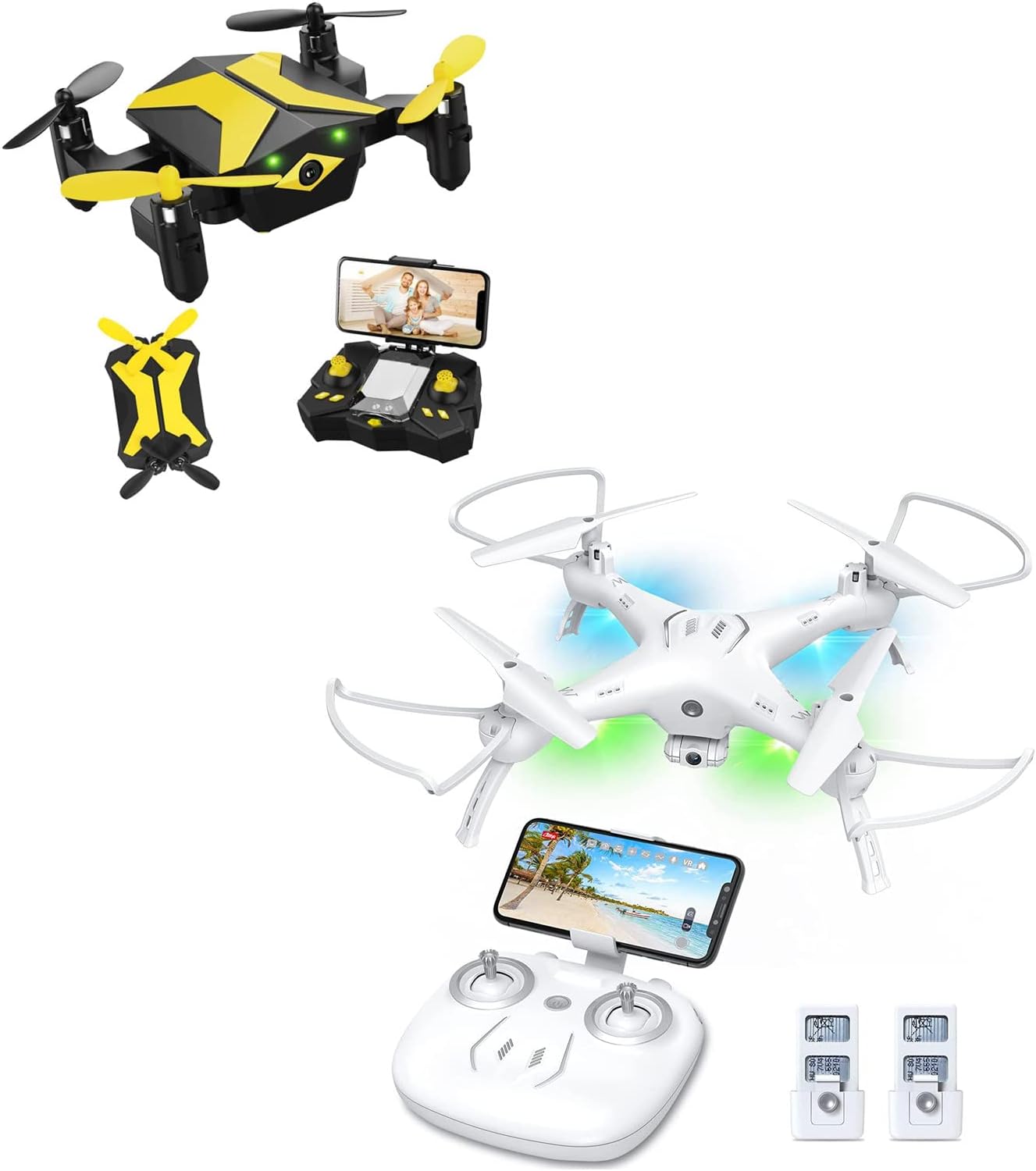 Amazon.com: Mini and Large Camera Drones: ATTOP W10 Drone White and X ...
