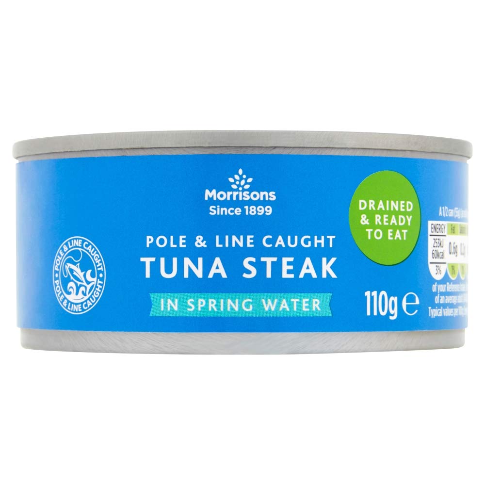 Buy Morrisons Drained Tuna Steaks with Spring Water, 110g Online at ...