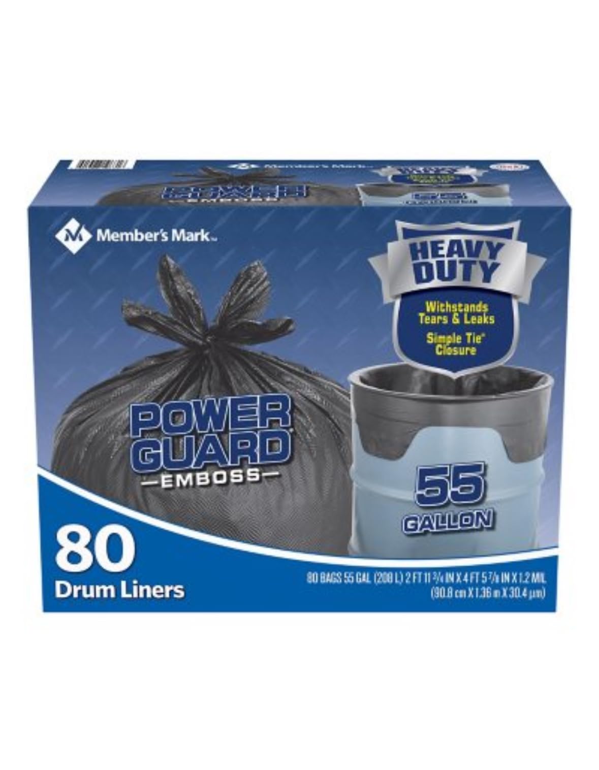 Amazon.com: simple tie heavy duty black trash bags (55 gallon, 80 count ...