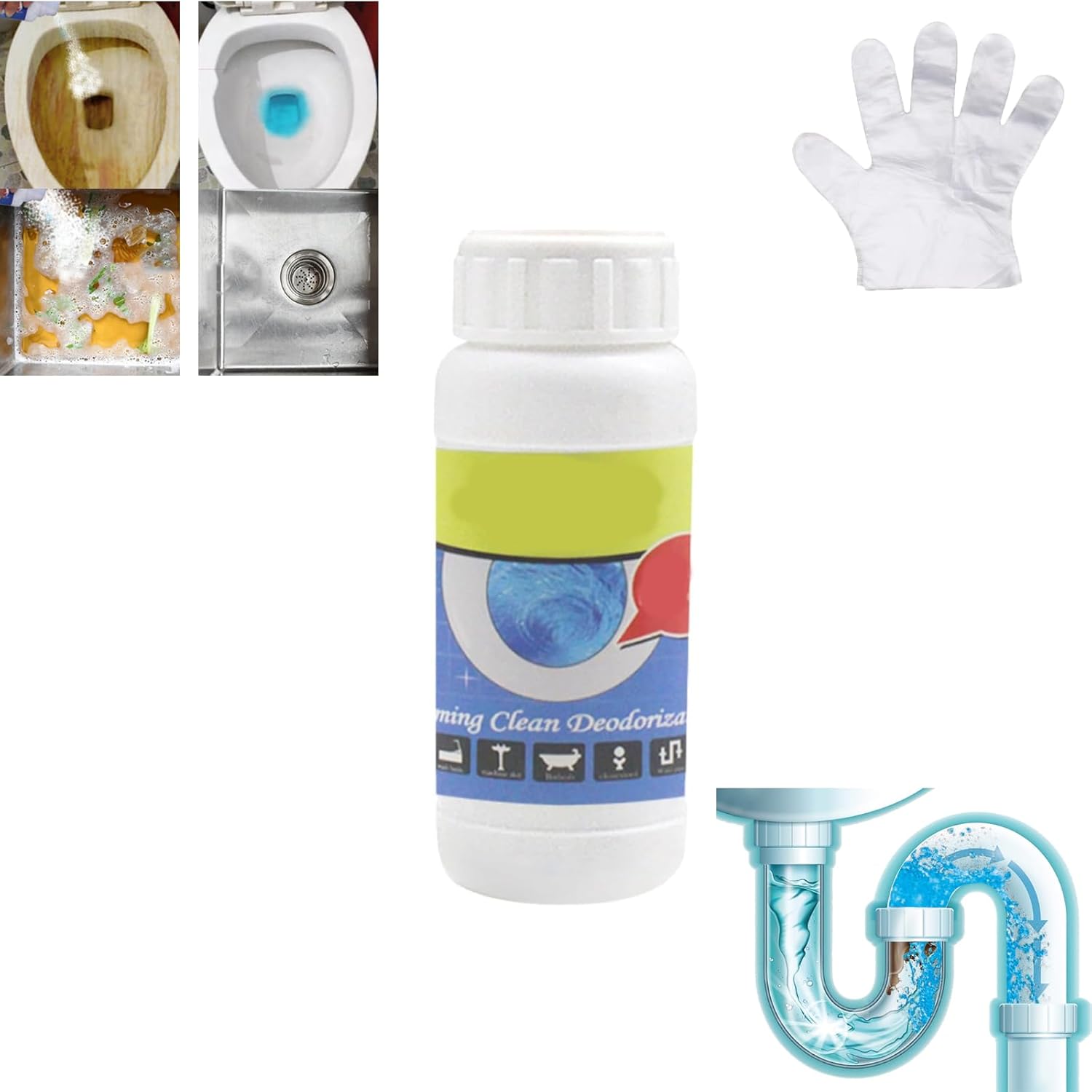 Amazon.com: Eco-Friendly Sink and Drain Pipe Dredging Powder,Kitchen ...