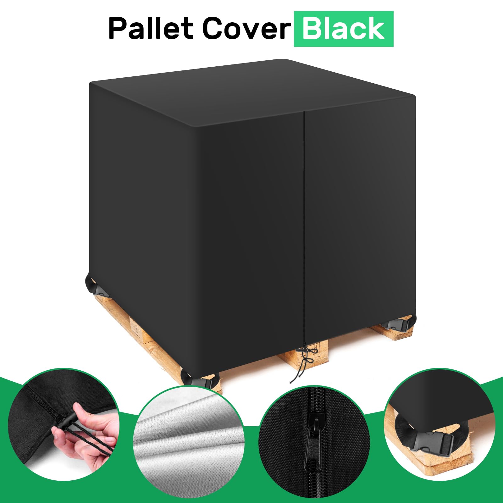 Pallet With Cover 600D Heavy Duty Pallet Cover - Waterproof Zippered ...