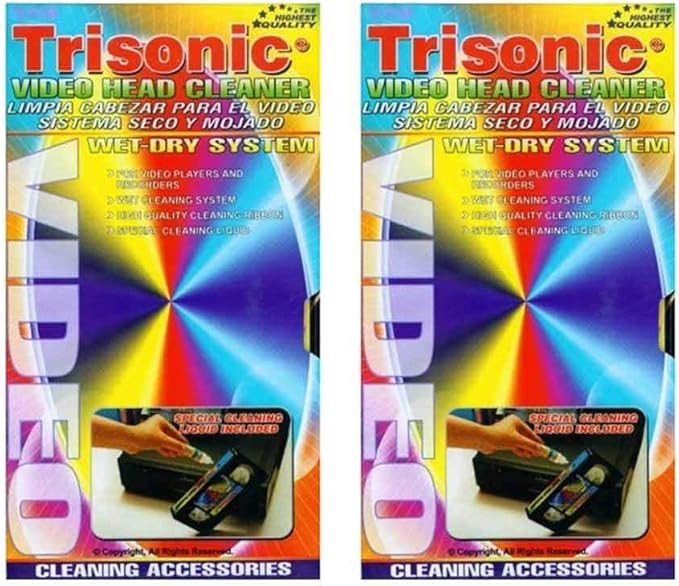 Amazon.com: 2 Head Cleaning Video Tape Cassette for VHS VCR Player ...