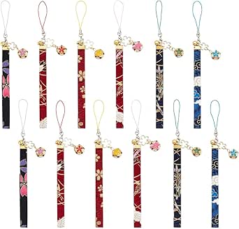 OLYCRAFT 12 Pcs 6-Color Sakura Keychain Pendants Japanese Enamel Flower ...