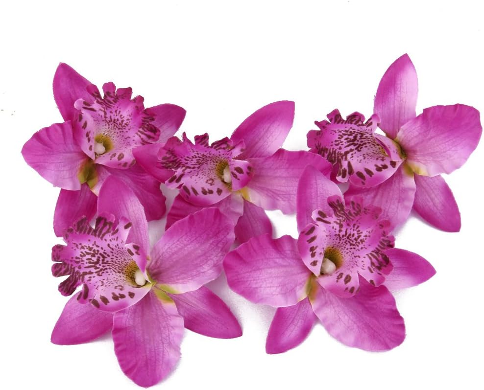Lot de 20pcs 8cm Orchidée Dendrobium Fleur Artificielle Tête de Fleur ...