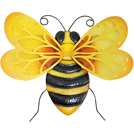 Amazon.com: Metal Bumble Bee Yard Art Wall Decor, 4 Pcs 3D Iron Rustic ...