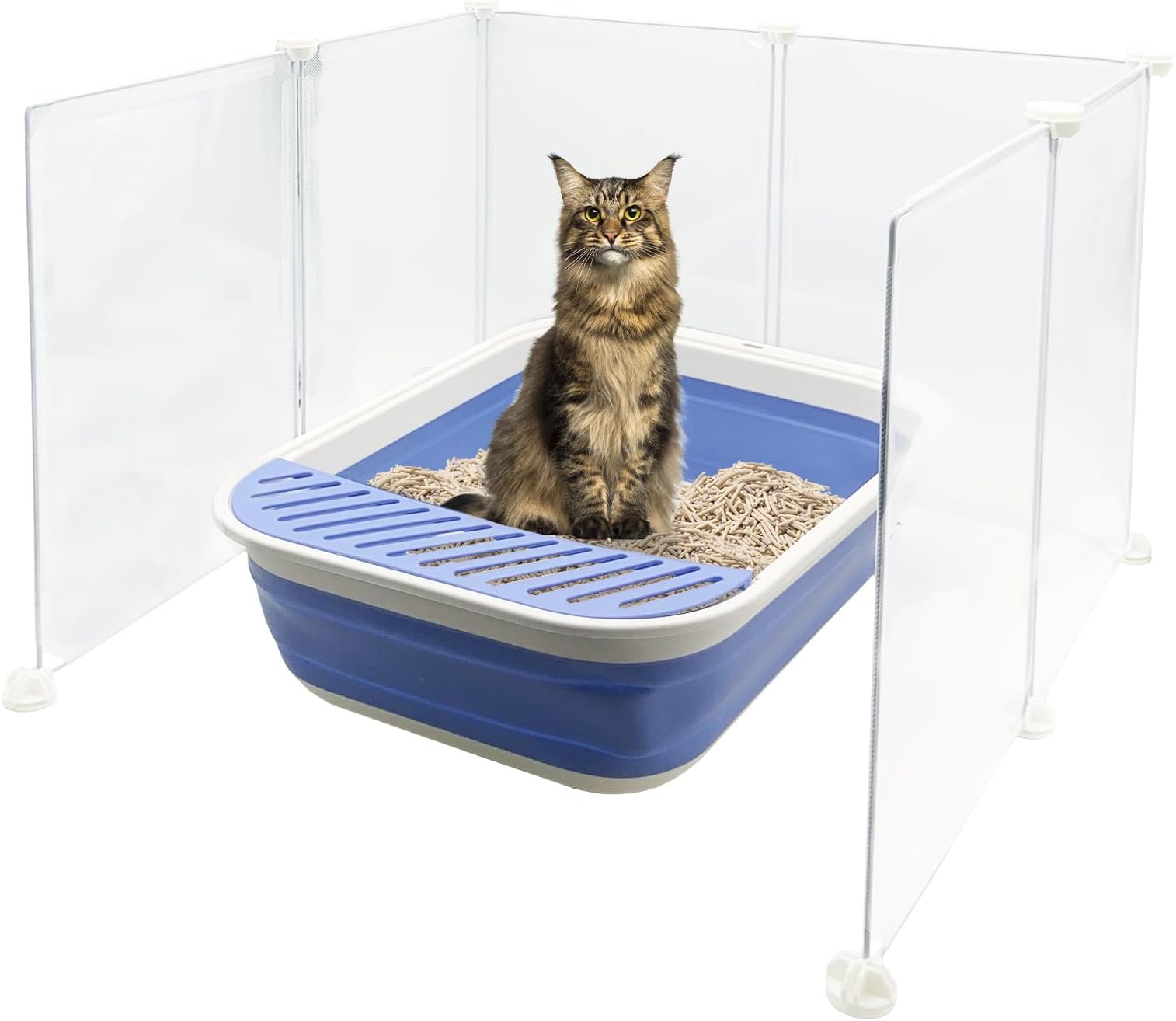 Amazon.com: Barydat 3 Set Cat Litter Box Enclosure Splash Guard Extra ...