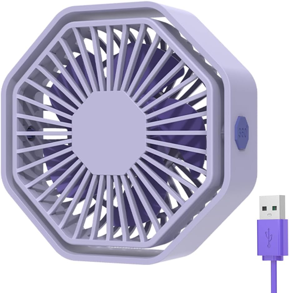 Bigqin Mini USB Fan Desk Fan 3 Speeds 360°Rotation Portable Table Fan ...