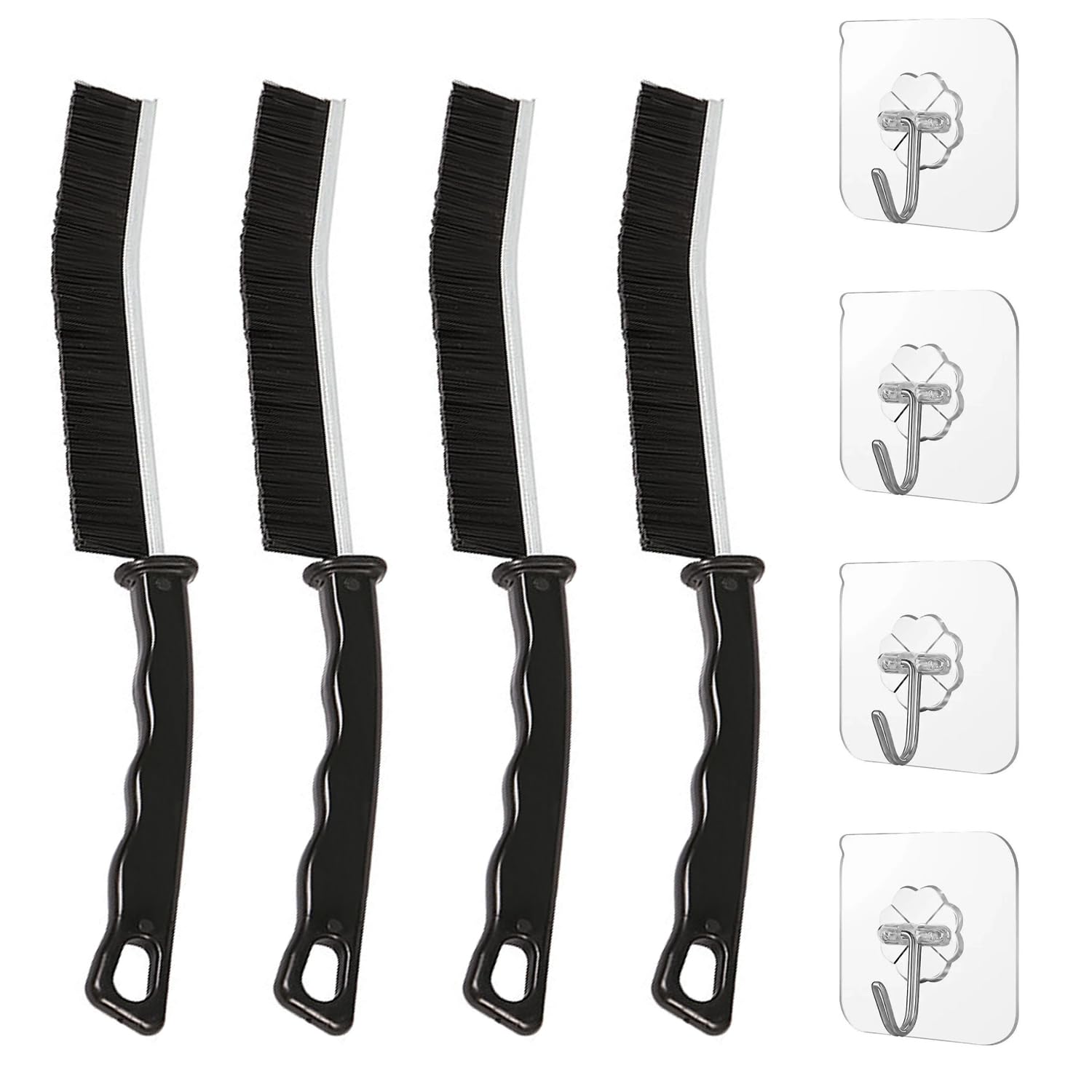 Damokoo 4 Pcs Hard Bristle Crevice Cleaning Brush with Storage Hook for ...