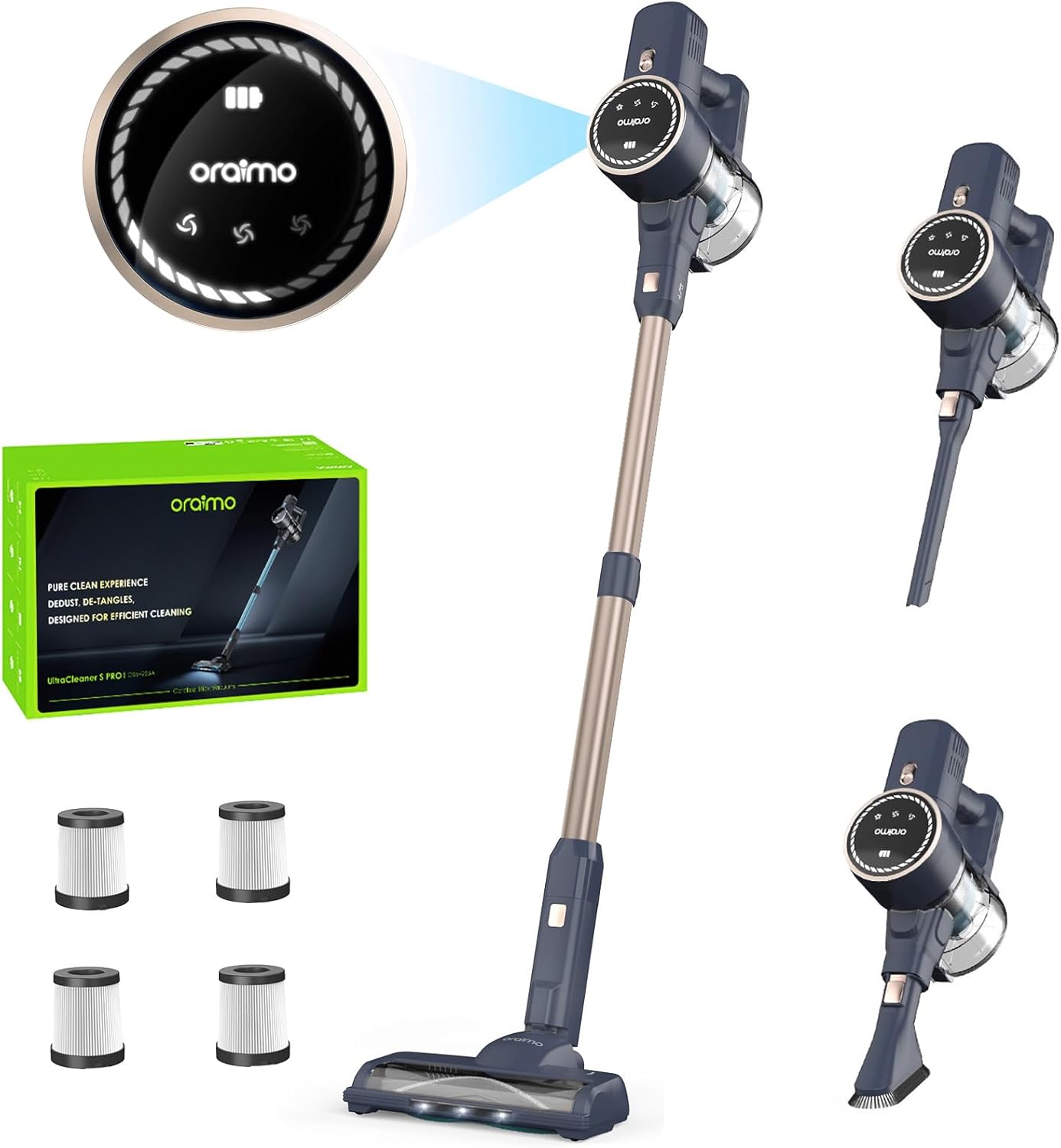 Amazon.com - Oraimo Cordless Vacuum Cleaner 6 in 1, Upgraded 270W 24Kpa ...