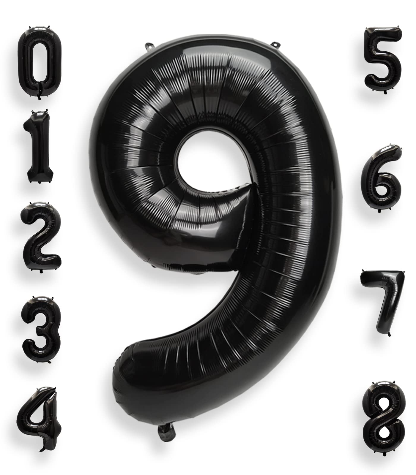 Amazon.com: AULE 40 Inch Big Black 9 Balloon Number Large Foil Helium ...