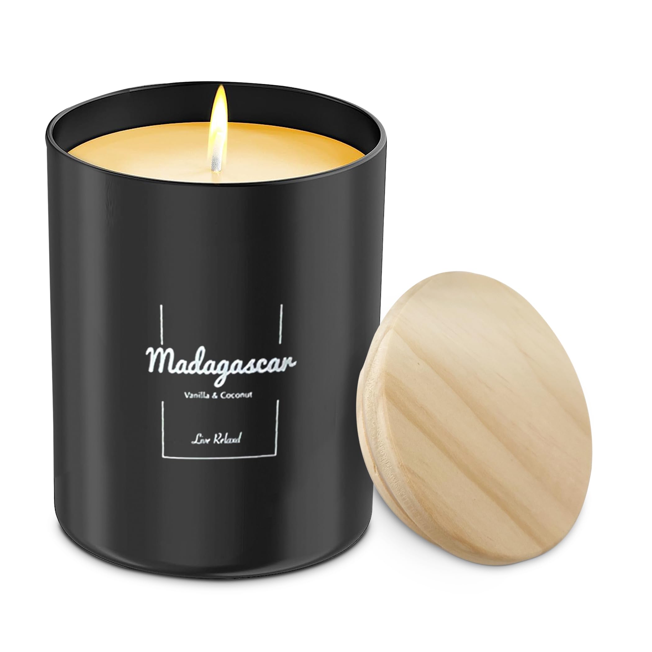 Premium Vanilla & Coconut Scented Candles (Madagascar), Natural Soy ...