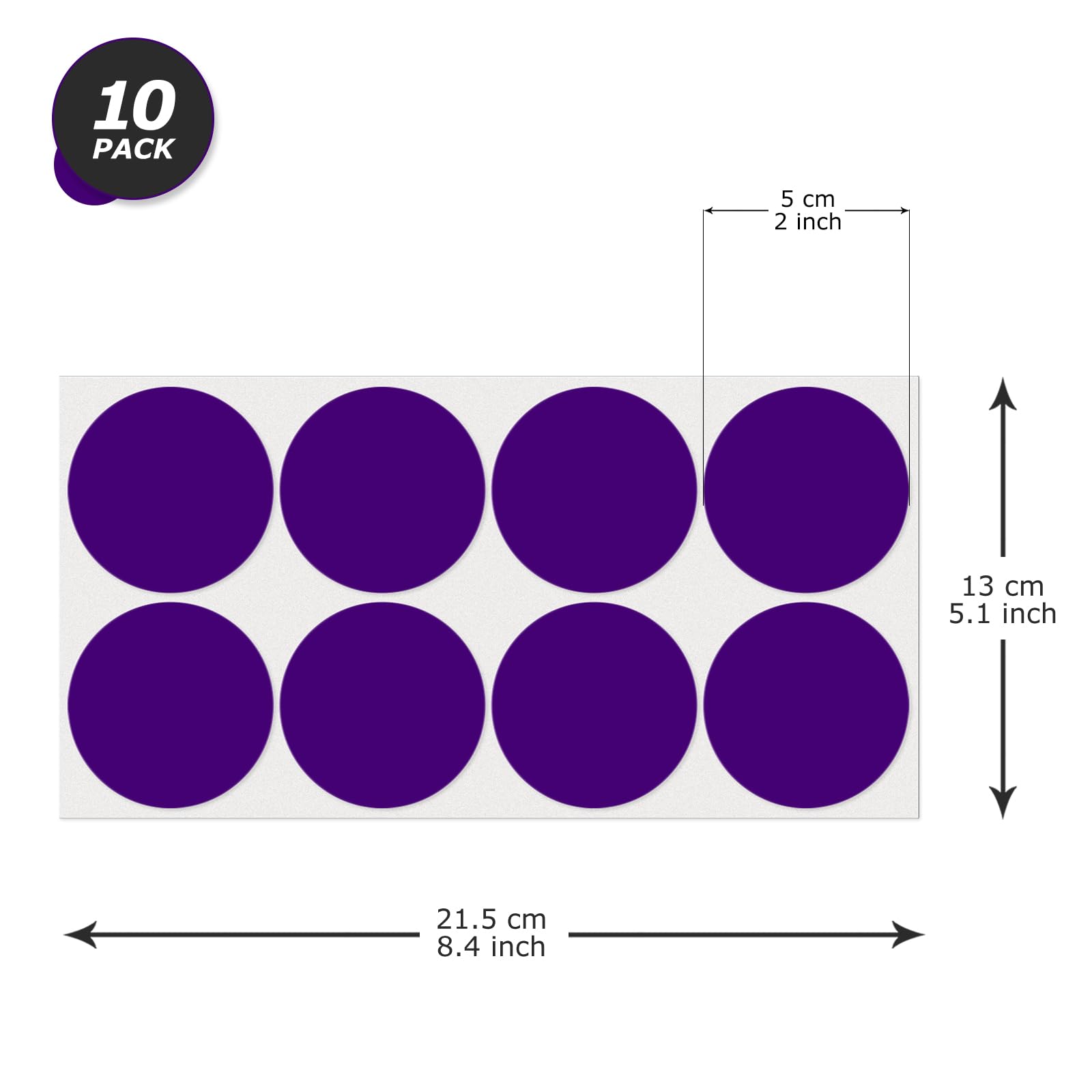 Snapklik.com : YIKIADA Purple Dot Stickers 2 Inches Round Sticker