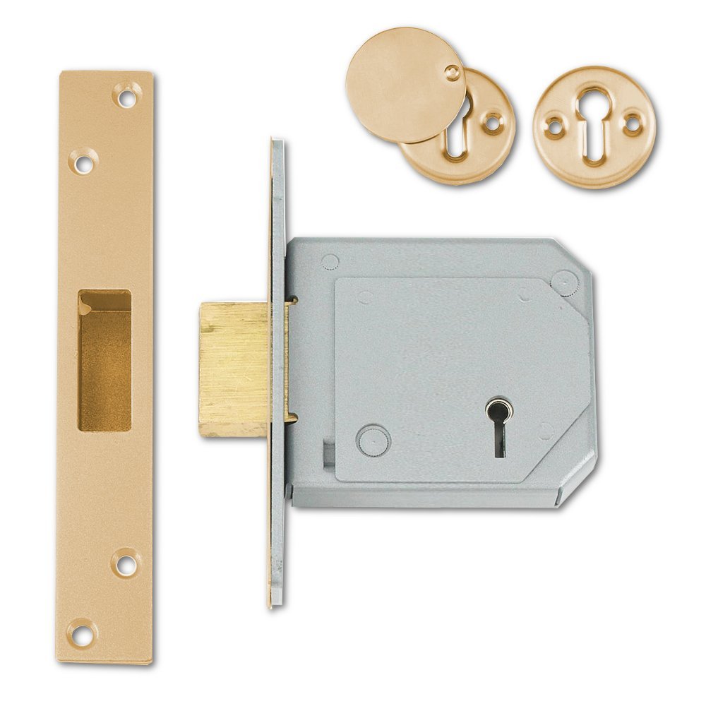 Union Locks 3G114E 5-Lever Mortice Deadlock C-Series 80mm Case - Brass ...