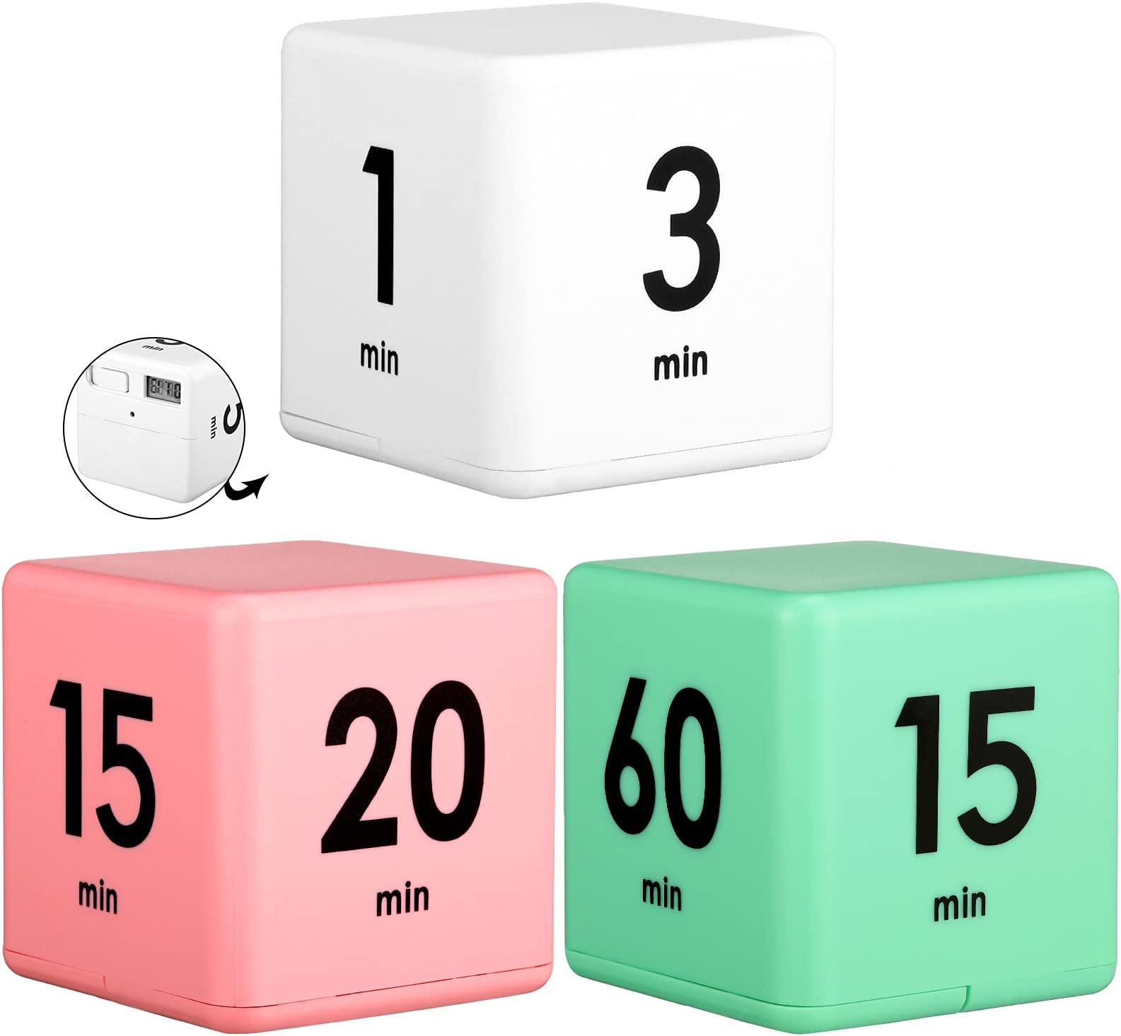 Amazon.com: Cube Timer 4 Pieces Gravity Sensor Flip Timer Kids Timer ...