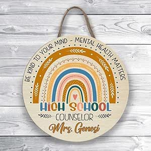 Amazon.com: Personalized Teacher Door Decor, Rainbow Teacher Sign ...