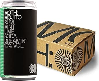 MOTH: Mojito Cocktails Ready To Drink Pre-Mixed Cans, 12 x 200ml, 10% ...