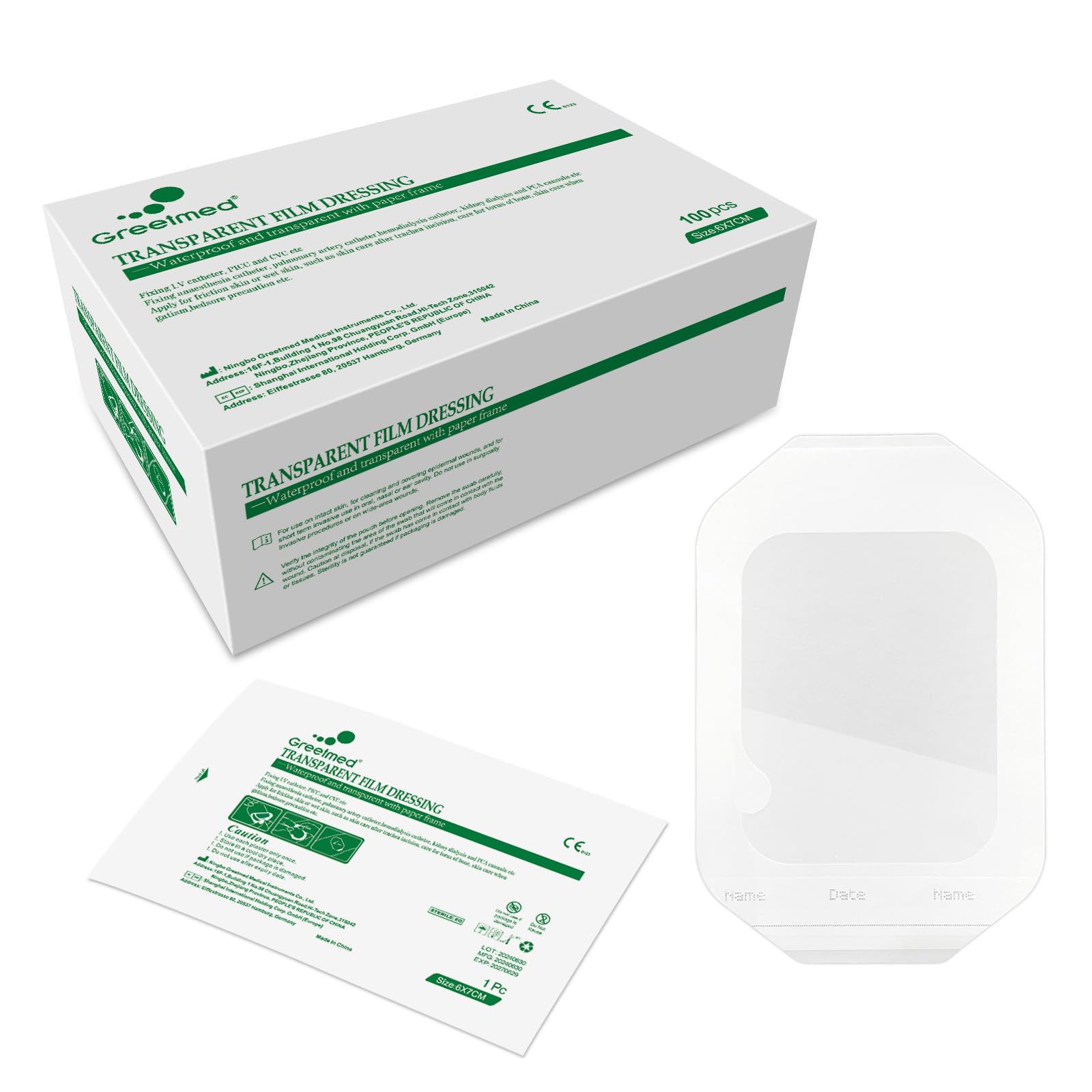 Amazon.com: Transparent Film Dressing 100 Packs 2.4'' x 2.7 ...