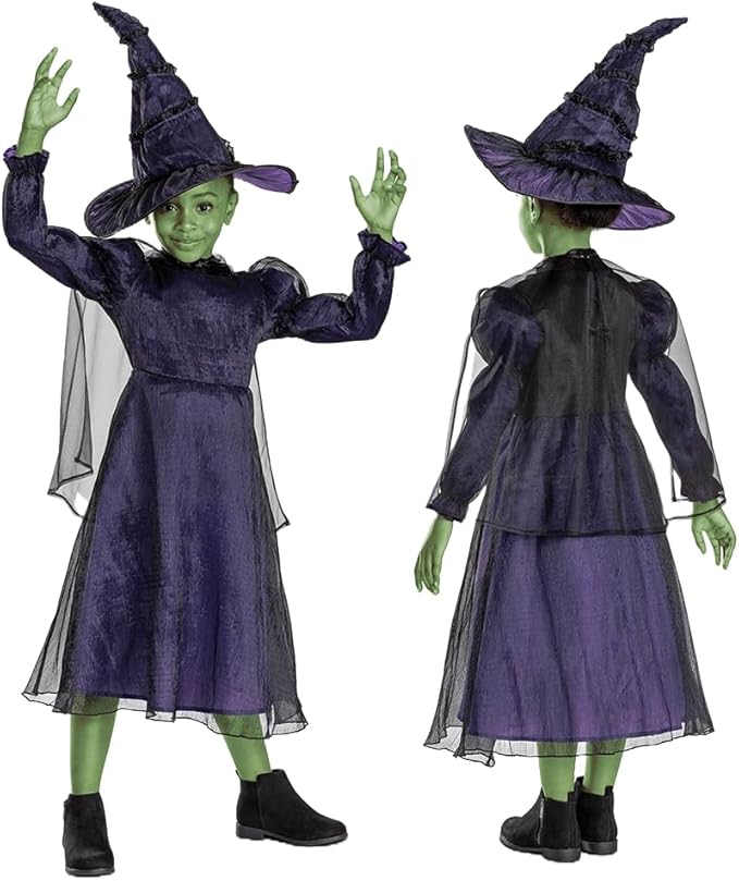 Wicked Elphaba Kids Fancy Dress, Includes Detailed Hat and Outfit with ...