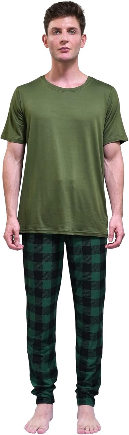 Goodallkare Mens Pajamas Set Pjs Men's Sleepwear Pj Pants and Short ...