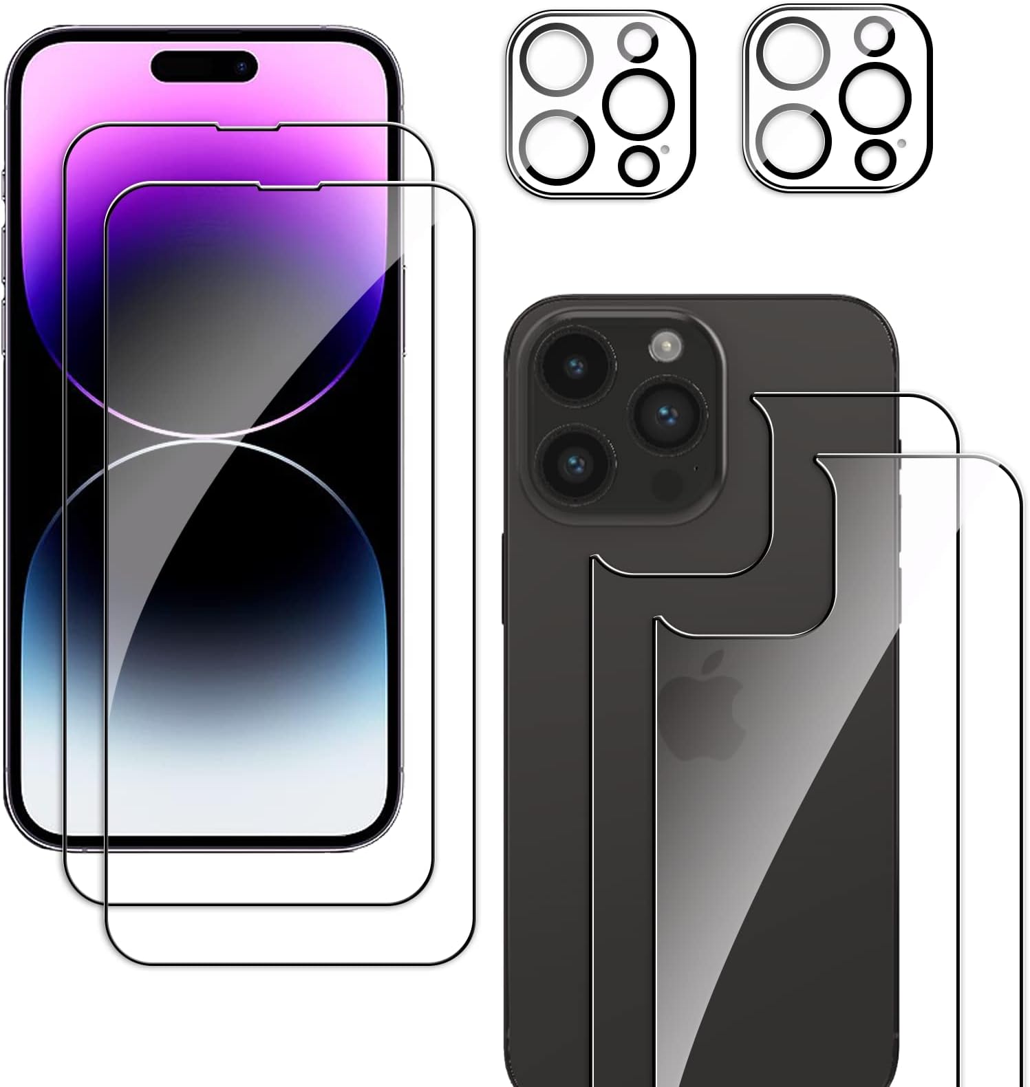 Amazon.com: YISPIRIN Screen Protector for iPhone 14 Pro Max, 4 Pcs (2 ...